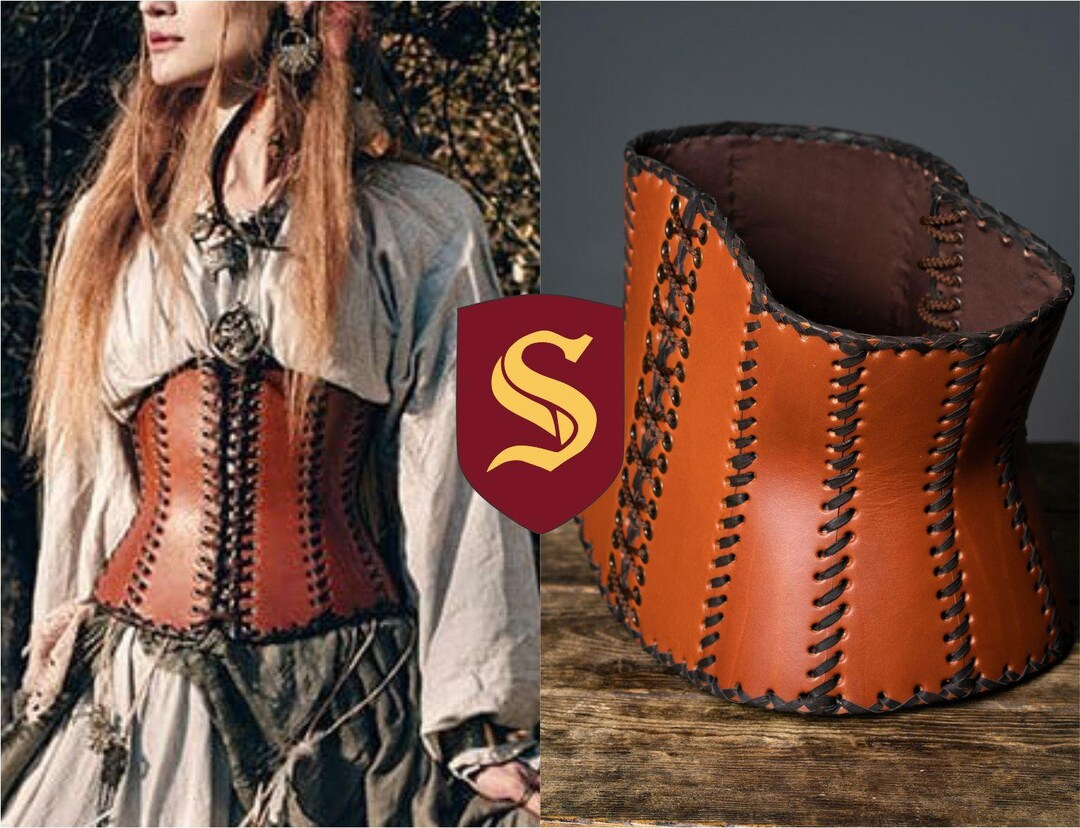 Medieval Leather Corset, LARP Handmade Leather Corset, Viking Leather ...