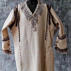 Floki Wedding White Tunic; Viking Fabric Shirt for LARP; Floki Medieval ...