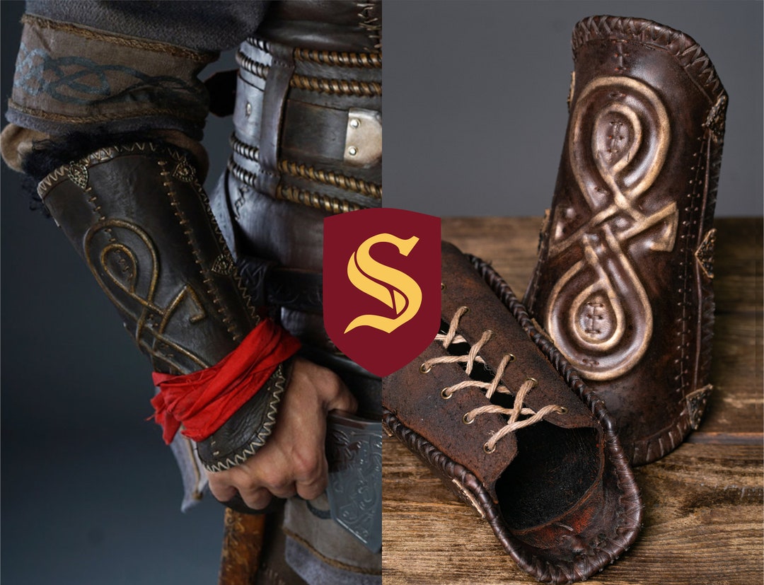 For Halloween Assassin Viking Bracers Larp Leather Bracers Larp Armor ...