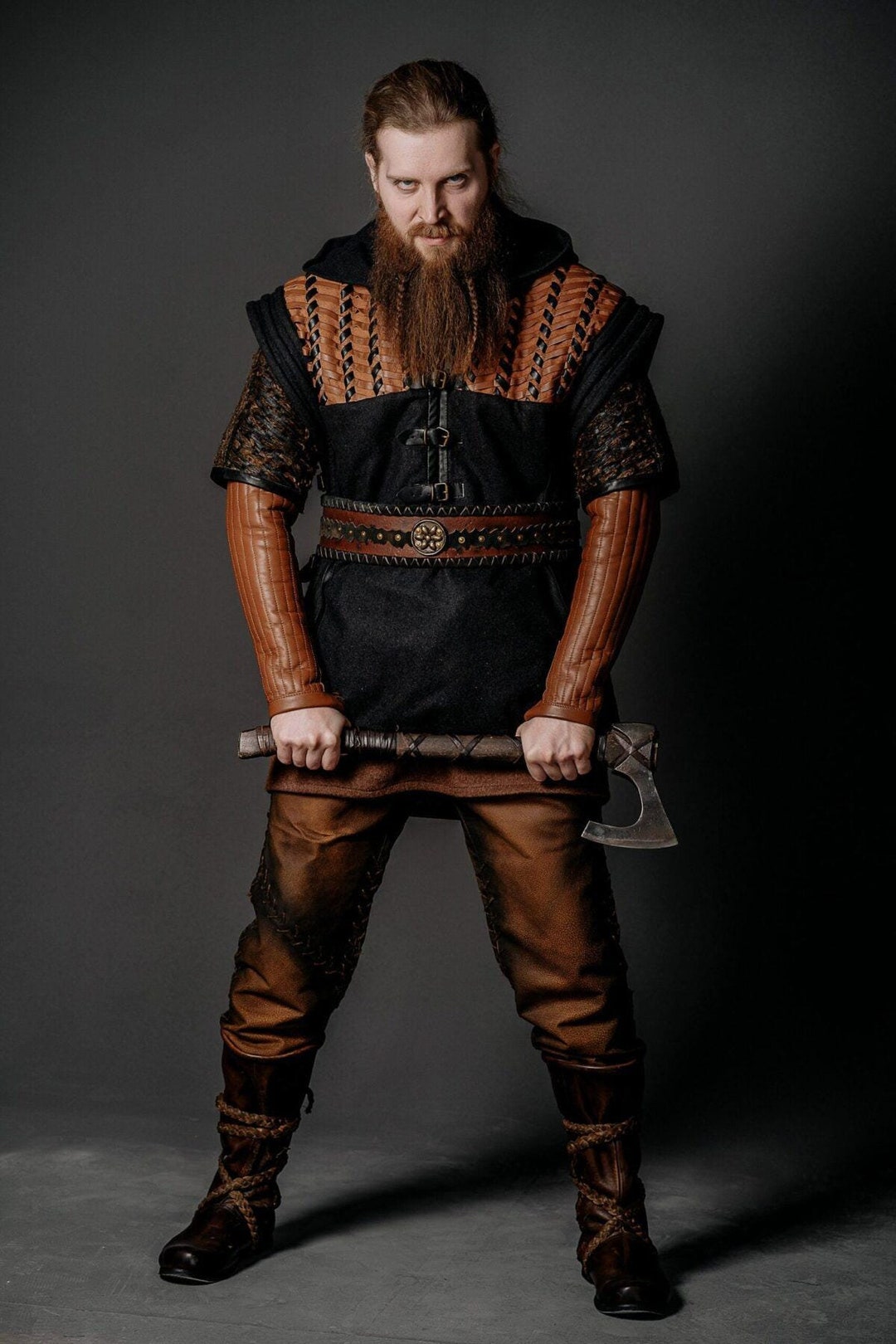 Ubbe Ragnarsson Costume (vikings), Cosplay Black Armor for LARP and ...