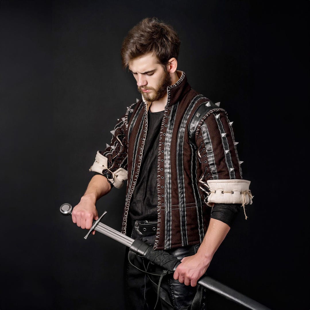 Witcher Eskel Gambeson With With Spikes, Cosplay Gambeson for LARP and ...