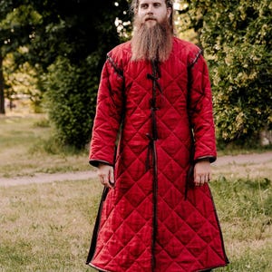 Long Larp Gambeson / Linen Aketon / Cosplay Costume / Fantasy Costume ...
