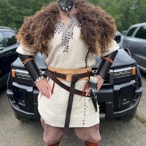 Floki Wedding White Tunic; Viking Fabric Shirt for LARP; Floki Medieval ...