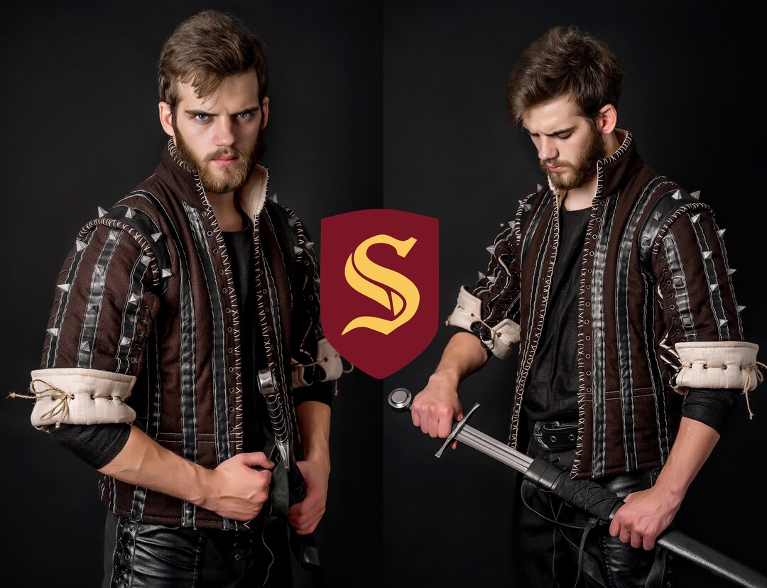 Witcher Eskel Gambeson With With Spikes, Cosplay Gambeson for LARP and ...
