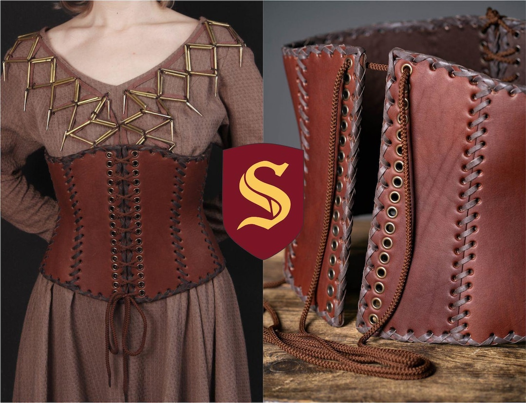 Medieval Leather Corset, LARP Handmade Leather Corset, Viking Leather ...
