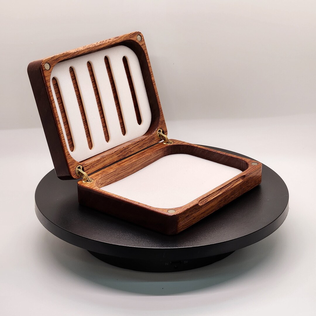 Handcrafted Mahogany Fly Box With Foam Inserts, Magnetic Closure, and ...