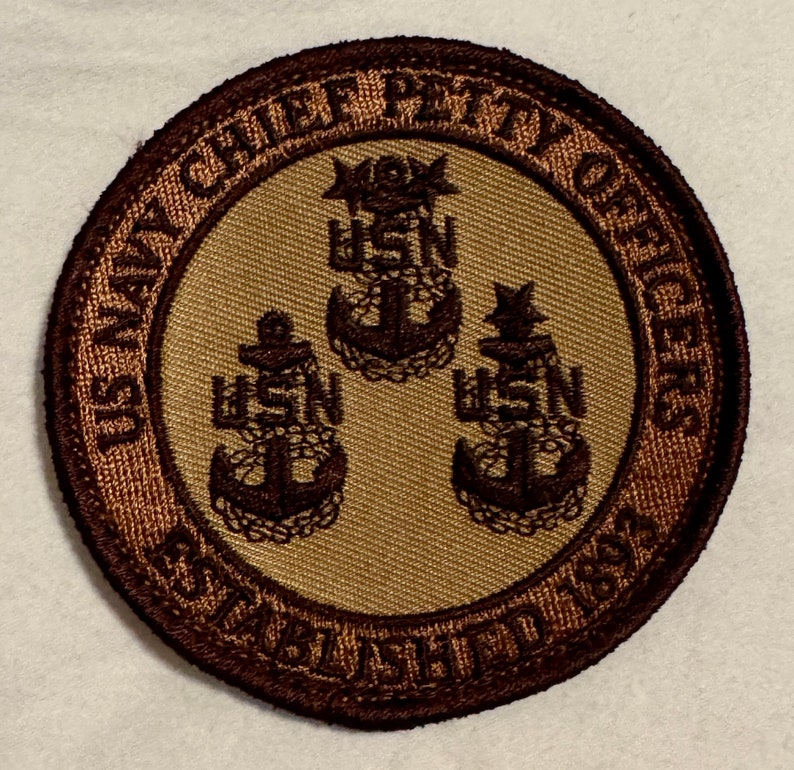 3" Navy Chief Petty Officer Morale Patch in Subdued Tan Coloration - Etsy