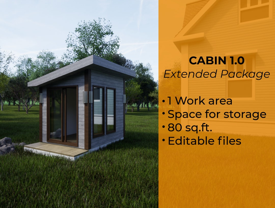 Cabin Plans 10' X 8' 80 Sq.ft.|cabin House Building Plans|materials ...