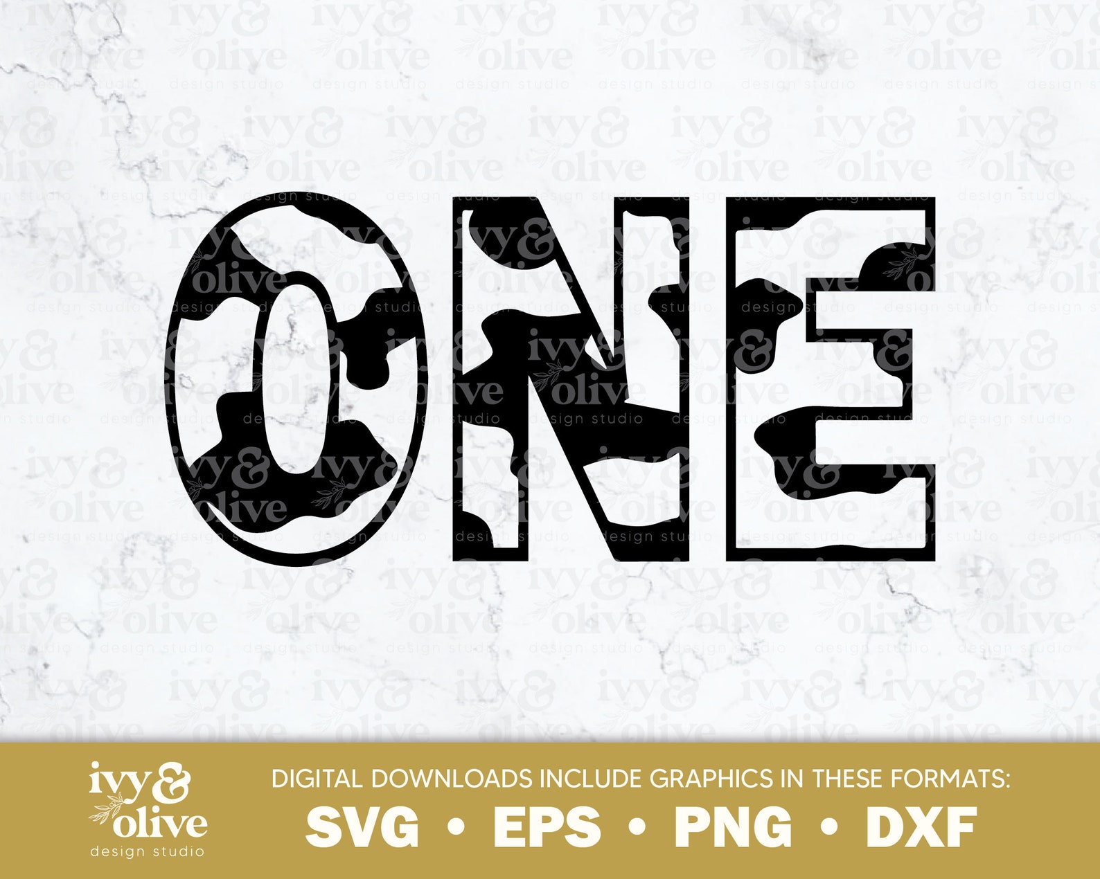 One Cow Print First Birthday 119 Digital File Download - Etsy