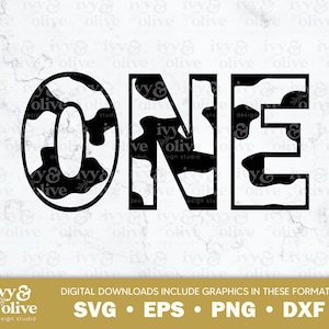 One Cow Print First Birthday | 119 | Digital File Download | SVG EPS ...