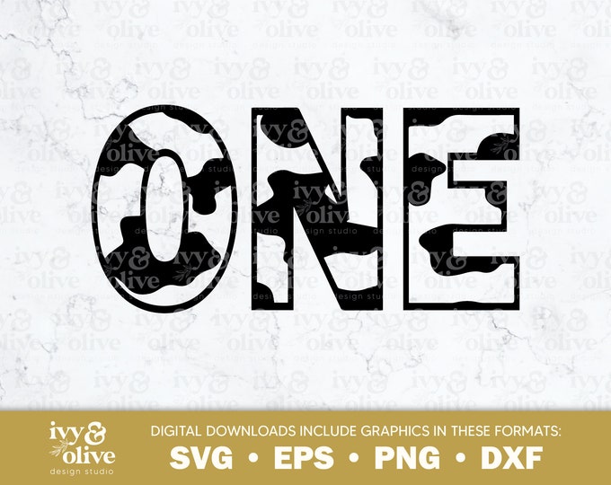 One Cow Print First Birthday 119 Digital File Download - Etsy