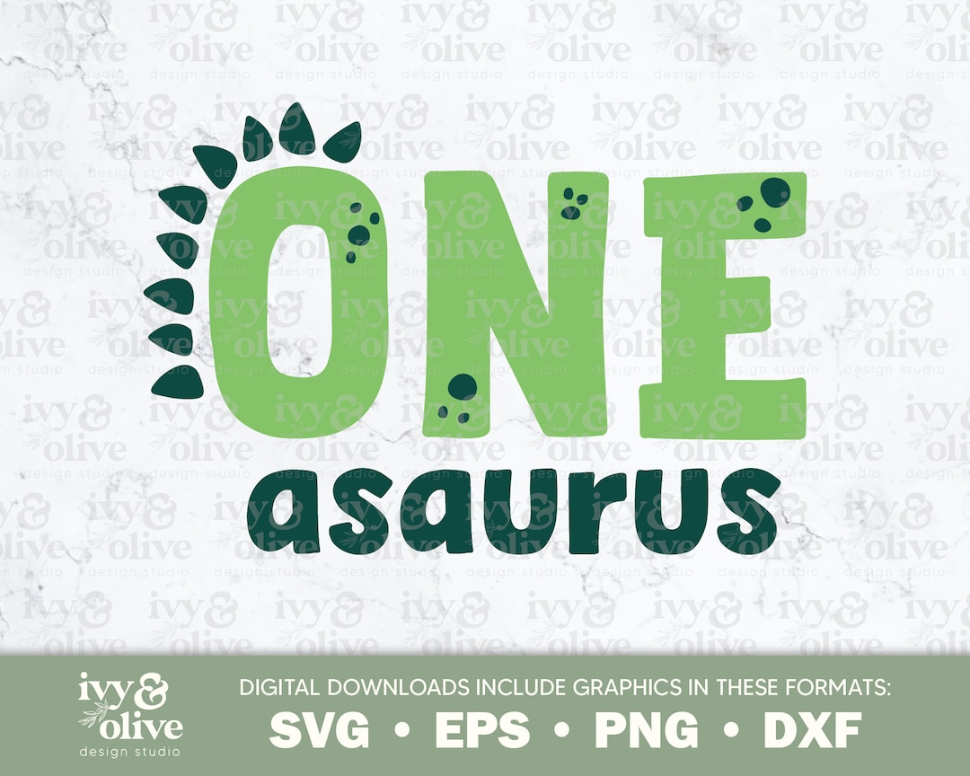 One A Saurus Dinosaur Green | 338 | Digital File Download | SVG EPS PNG ...
