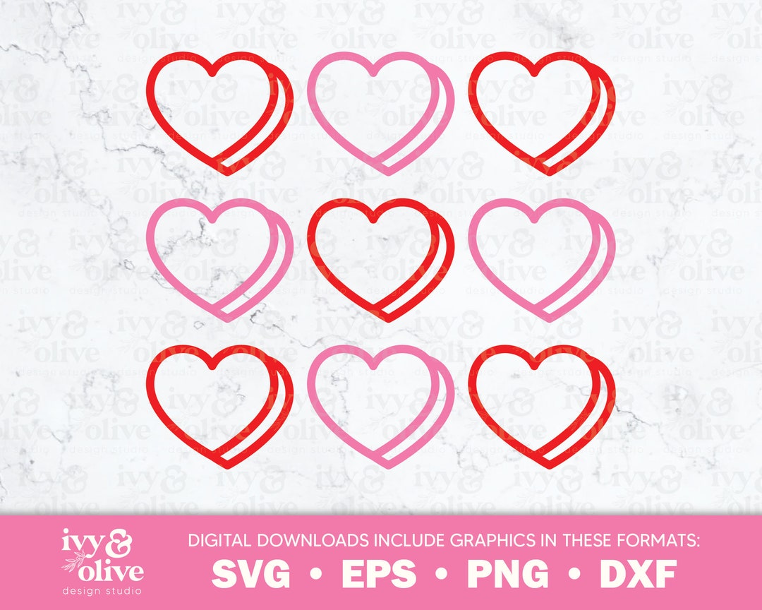 Candy Heart Pattern Valentine | 216 | Digital File Download | SVG Eps ...