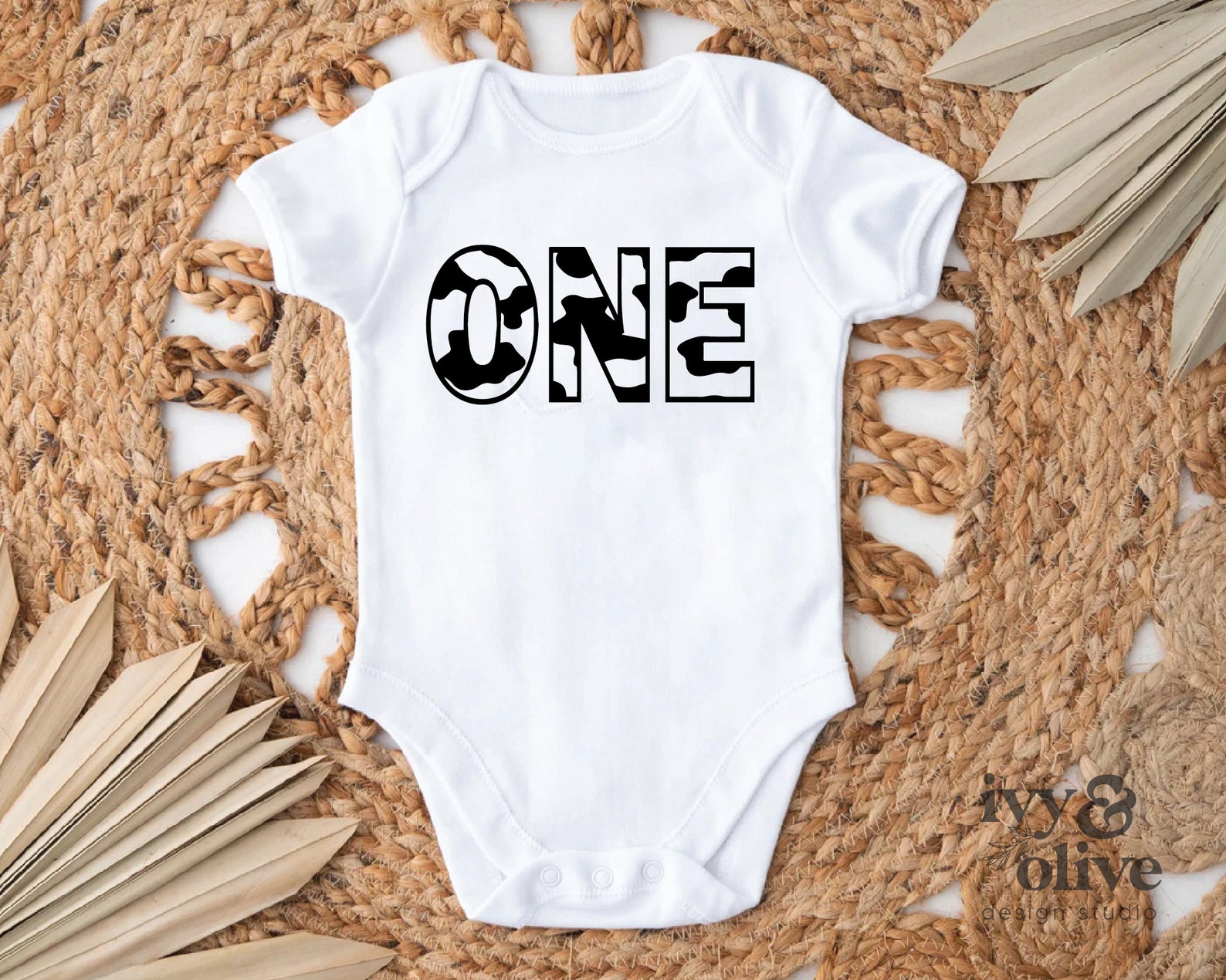 One Cow Print First Birthday 119 Digital File Download - Etsy