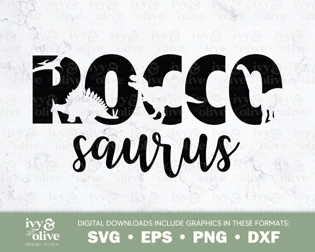 Rocco Saurus Dinosaur Script Font | 323 | Digital File Download | SVG ...