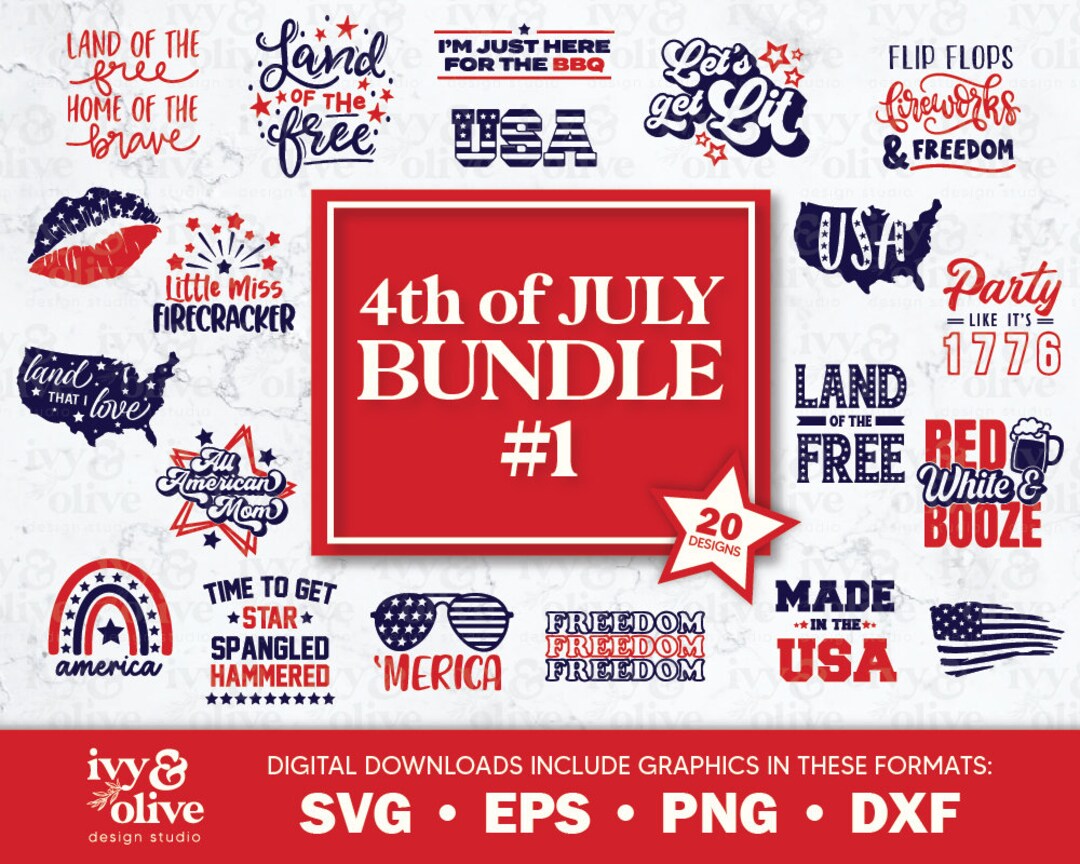 4th of July Bundle 1 | Digital File Download | SVG EPS Png Dxf ...