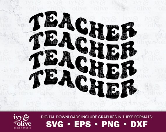 Groovy Teacher Wave 137 Digital File Download SVG EPS - Etsy