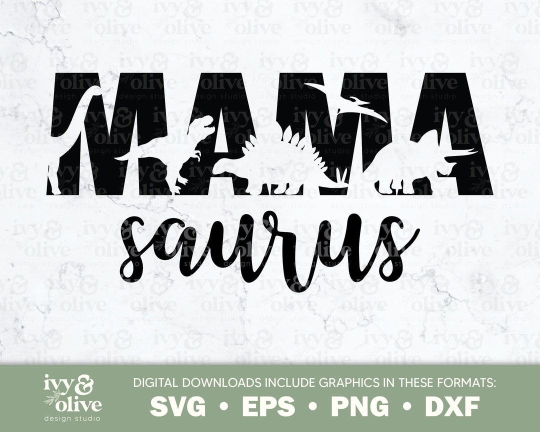 Mama Saurus Stegasaurus Dinosaur | 256 | Digital File Download | SVG ...