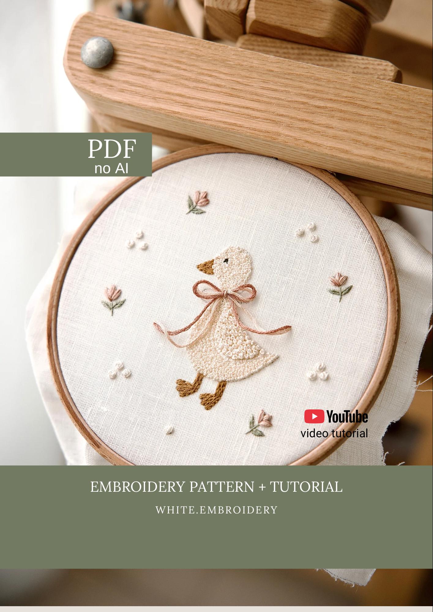 Goose Embroidery Designs + Tutorial, Silly Duck Hand Embroidery Pattern ...