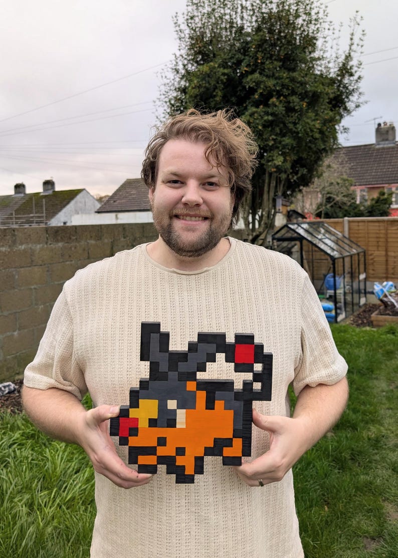 Handmade Pixel Tepig Wood Art | Pokémon Inspired Decor - Etsy