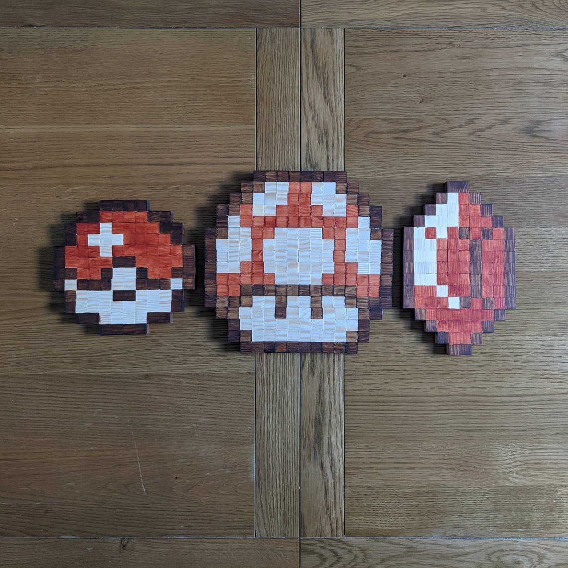 Wooden Pixel Mushroom - Super Mario - Etsy