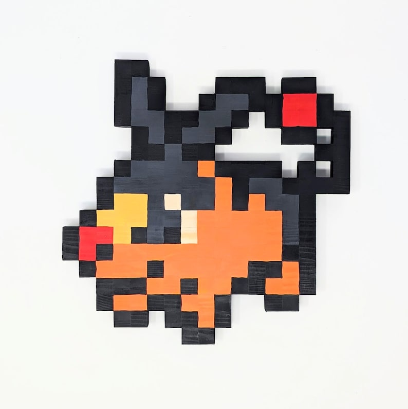 Handmade Pixel Tepig Wood Art | Pokémon Inspired Decor - Etsy