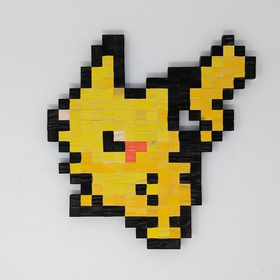 Wooden Pixel Pokémon - Pikachu - Etsy