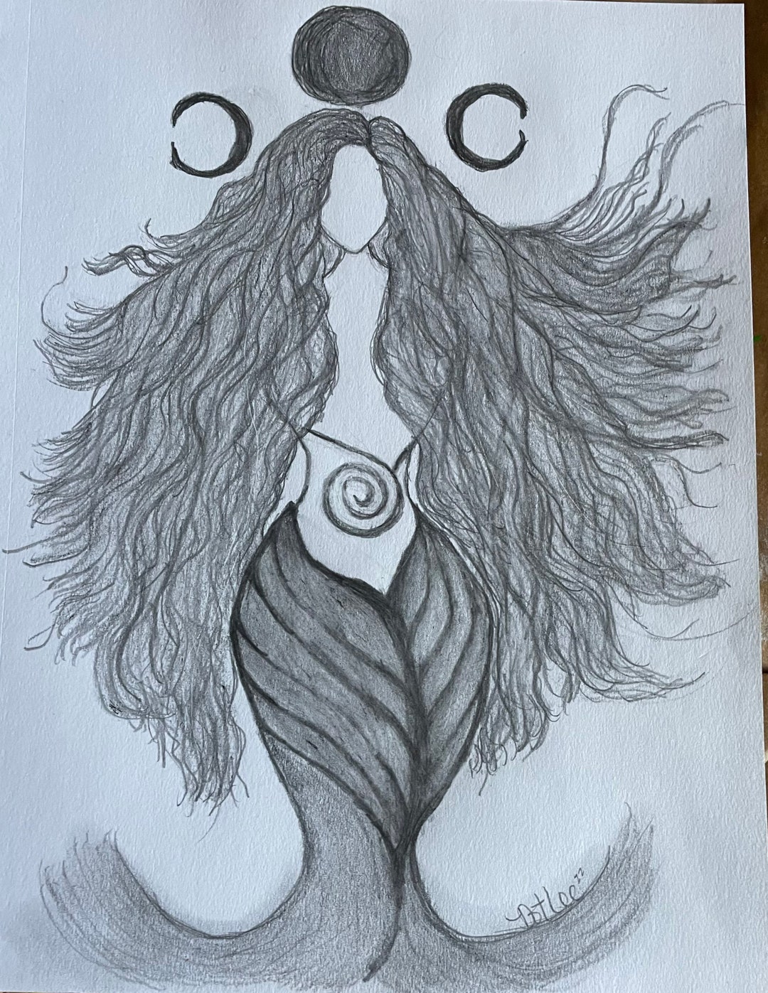 Goddess Drawing - Etsy