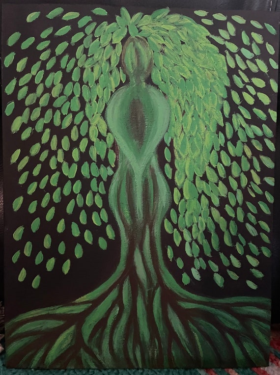 Green Goddess Painting - Etsy
