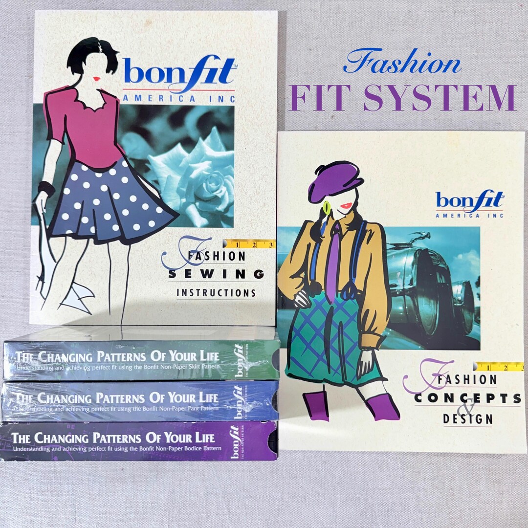 Bonfit Fit System Sewing Bundle VHS & Books Bodice Skirt Pants Drafting ...