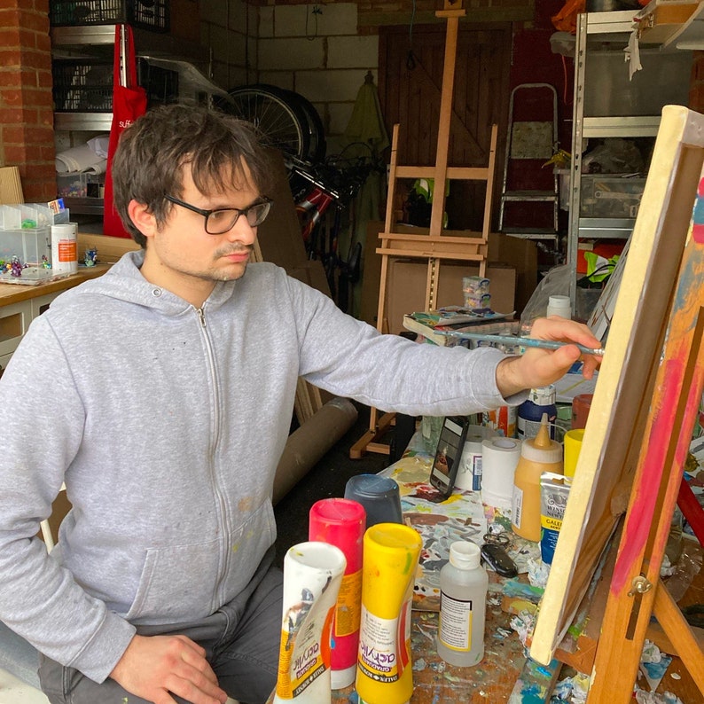 Autistic Artist Tom Coomber's Purple Flowers - Etsy Australia