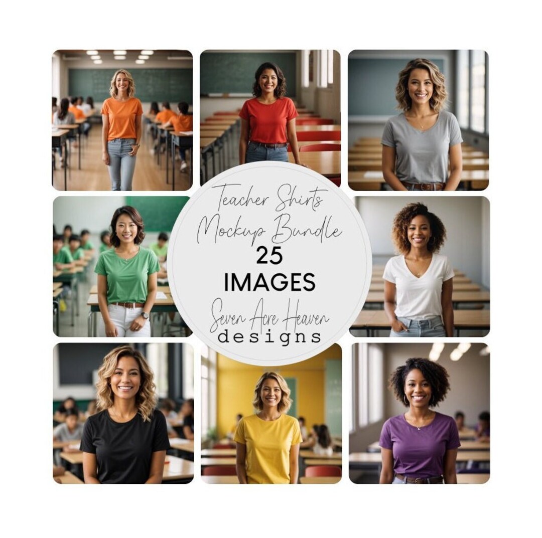 Teacher T-shirt Mockups | Teacher Shirt Custom Design | White Black ...