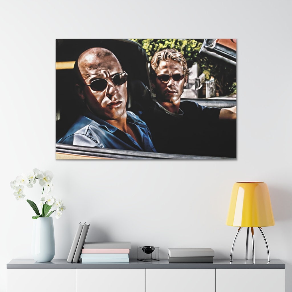 Fast and Furious Painting on Canvas Gallery Wrap, Paul Walker, Vin ...