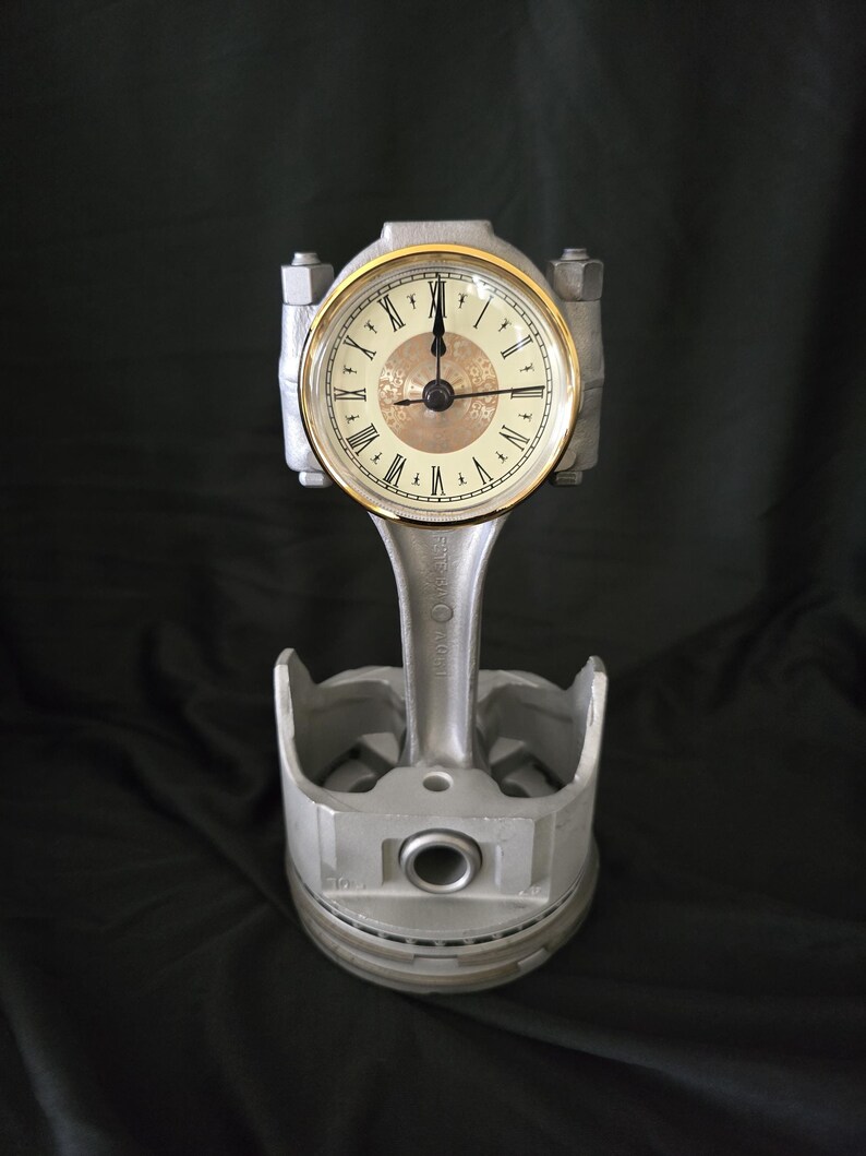 Piston Clock - Real Car Engine Part Desk Clock - Tabletop Clock ...