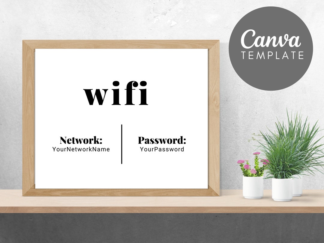 Wifi Password Sign Editable Wifi Sign Template Wifi Password Printable ...