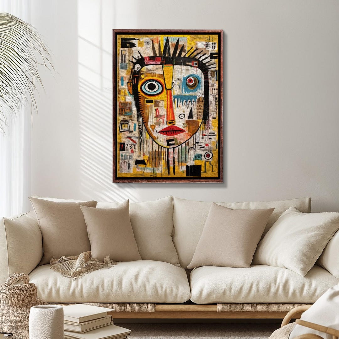 Surreal Human Face Painting, Large Wall Art, Surreal Canvas Print ...