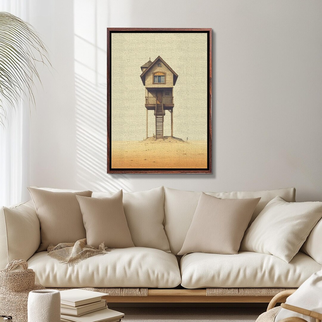 Watchtower İn the Middle of Nowhere Canvas Painting, Minimal Modern ...