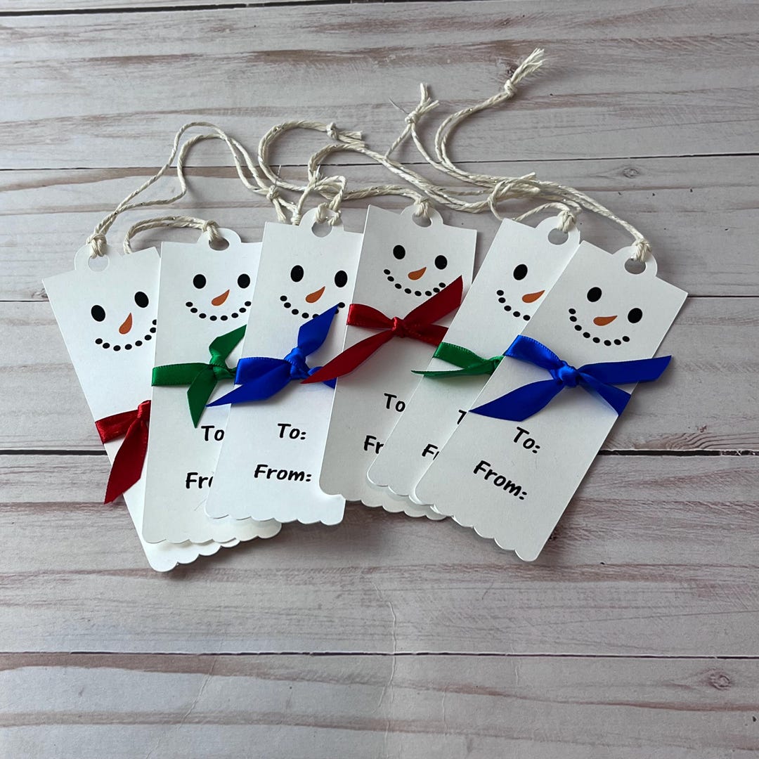 6 Snowman Gift Tags, Christmas Gift Tags, Holiday Gift Tags, Snowman ...