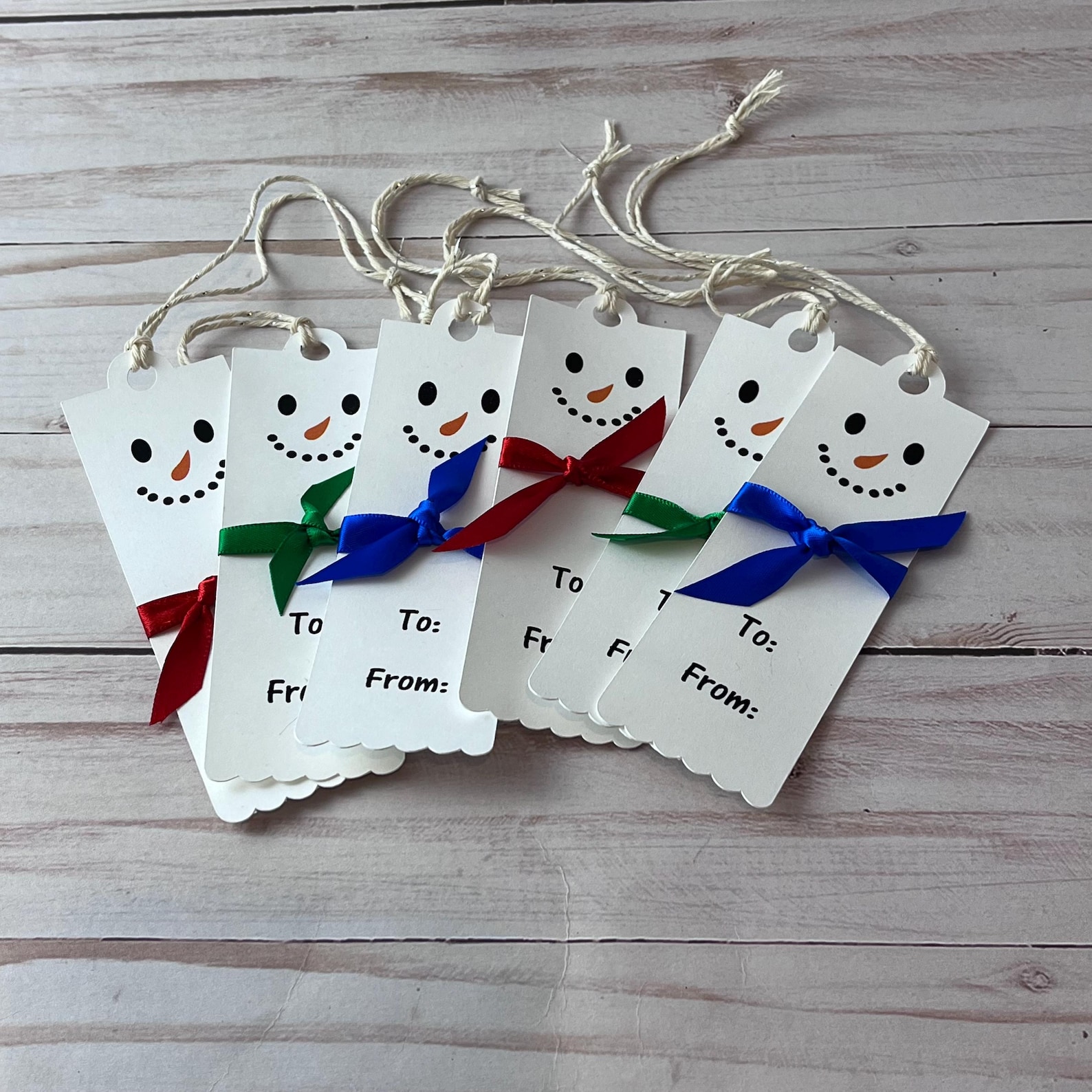 6 Snowman Gift Tags, Christmas Gift Tags, Holiday Gift Tags, Snowman ...