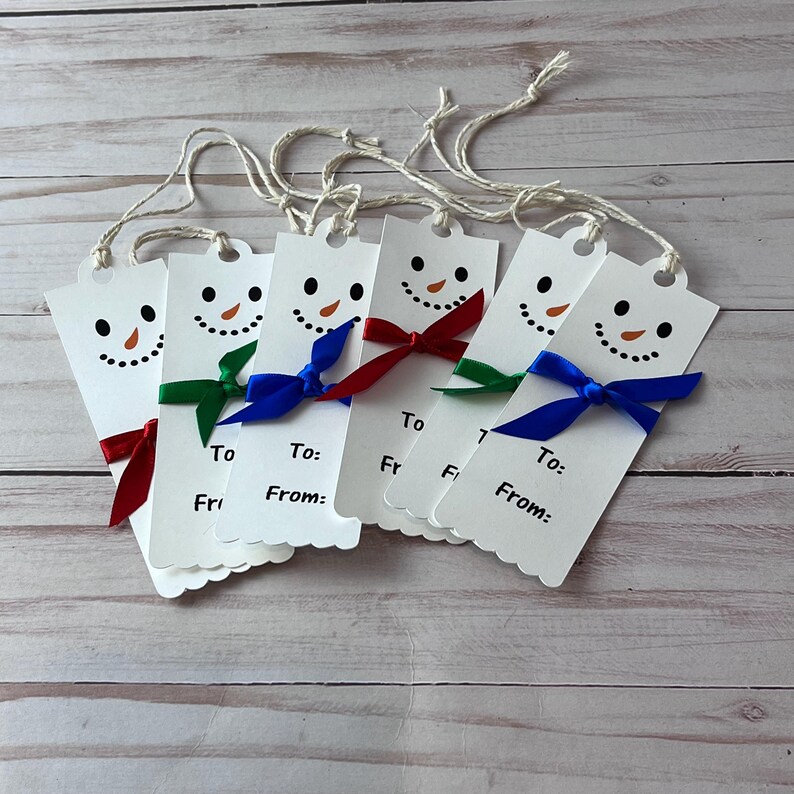 6 Snowman Gift Tags, Christmas Gift Tags, Holiday Gift Tags, Snowman ...