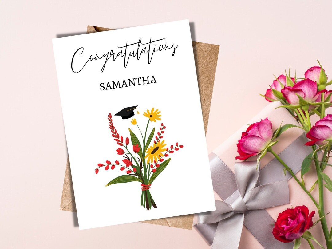 Bouquet Personalized Graduation Cards 2025, Customizable Graduation ...