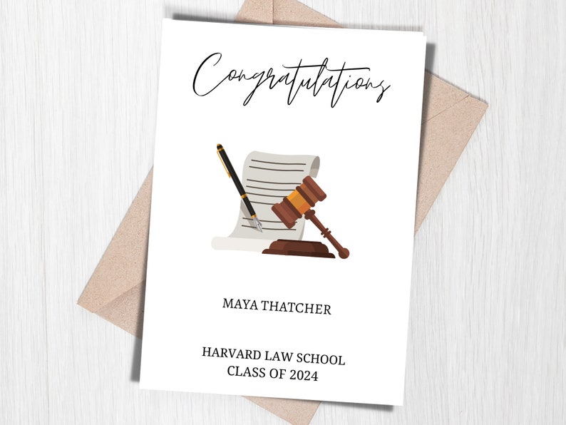 Law School Graduation Card, Customizable Graduation Card for Lawyer ...