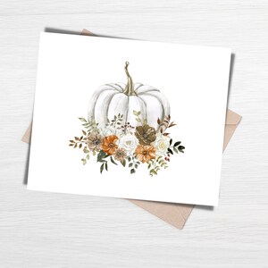 Watercolor Pumpkin Note Cards, Fall Note Card Card Set, Fall Greeting ...