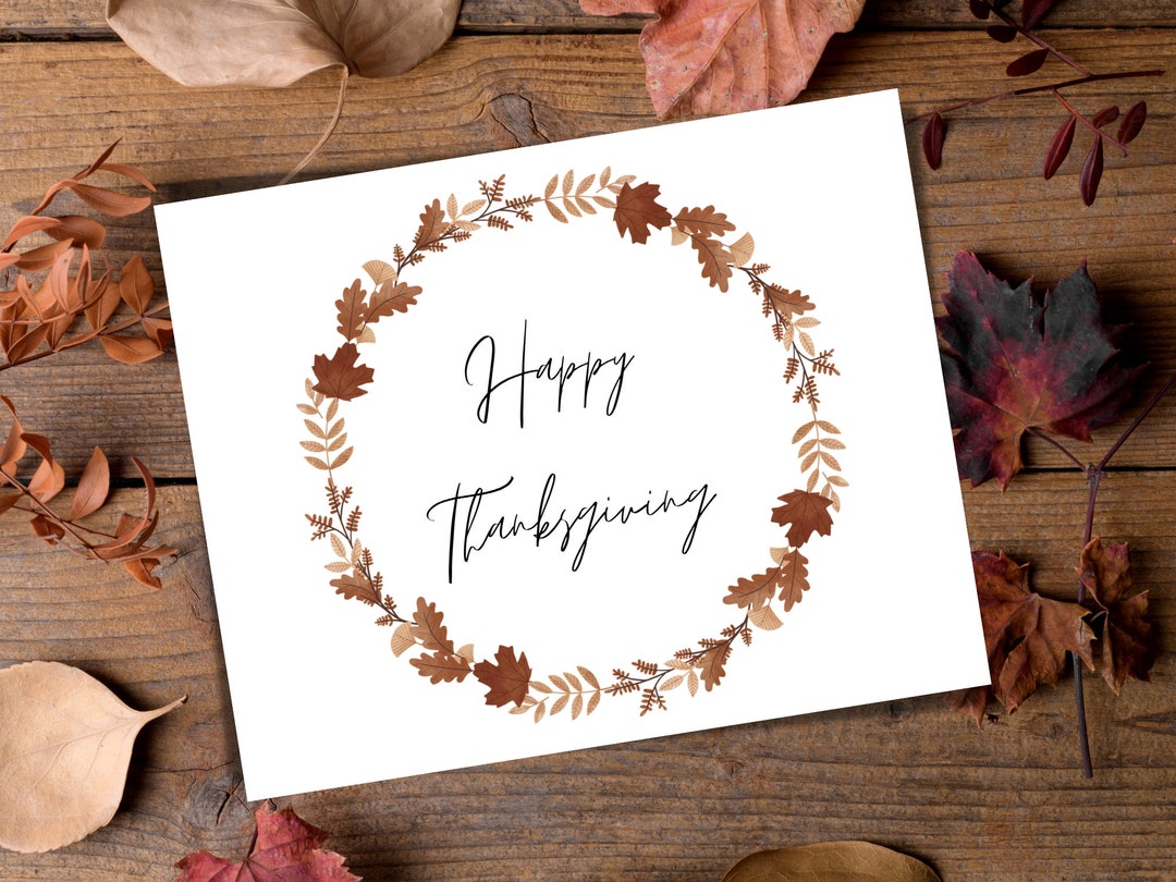 Fall Leaves Happy Thanksgiving Cards, Thanksgiving Note Card Card Set ...