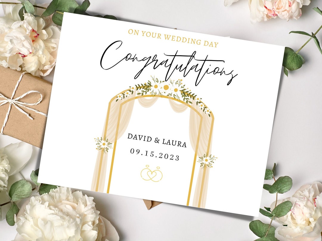 Custom Wedding Card, Personalized Wedding Day Card, Wedding ...