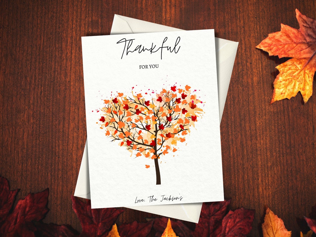 Personalized Thanksgiving Notecard, Custom Thanksgiving Notecard ...