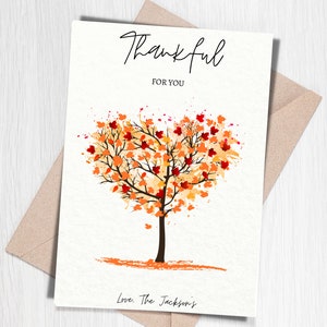Personalized Thanksgiving Notecard, Custom Thanksgiving Notecard ...