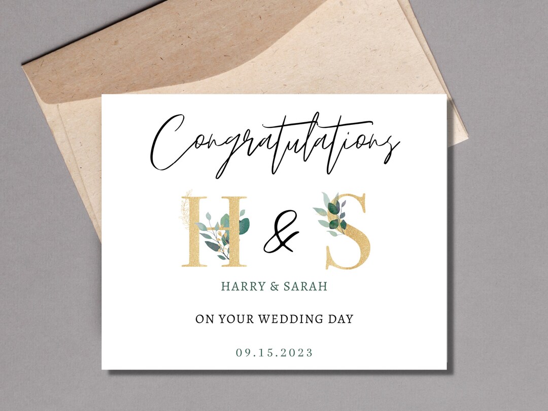 Custom Wedding Card, Personalized Wedding Day Card, Wedding ...