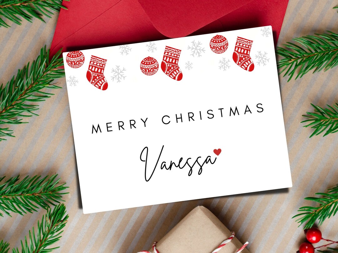 Personalized Christmas Card, Custom Christmas Card, Merry Christmas ...