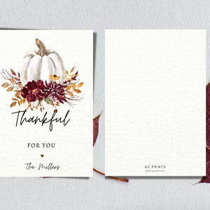 Personalized Thanksgiving Notecard, Custom Thanksgiving Notecard ...